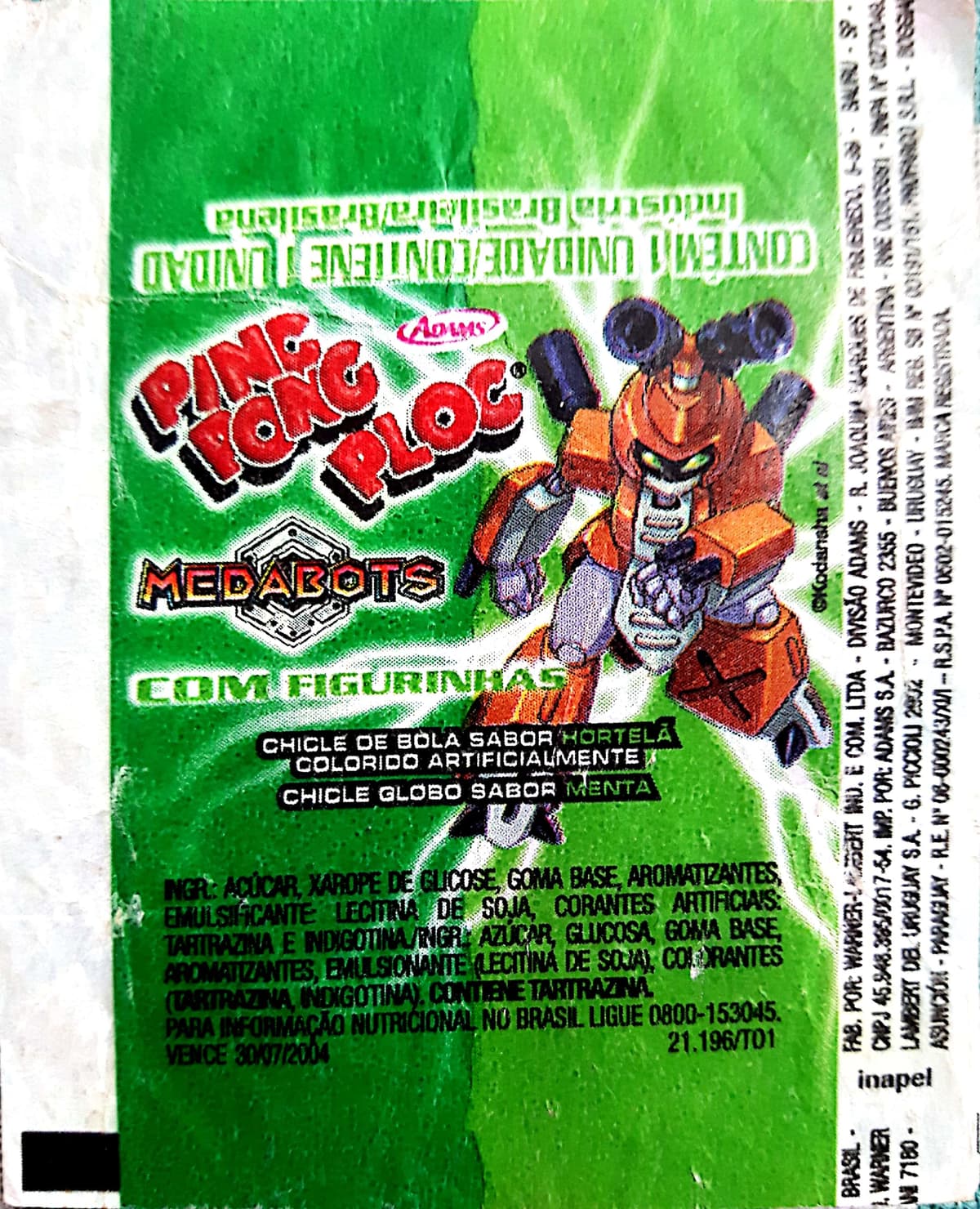 Chicle de Bola Ping Pong Ploc Medabots — Adams | TrocaFigurinhas